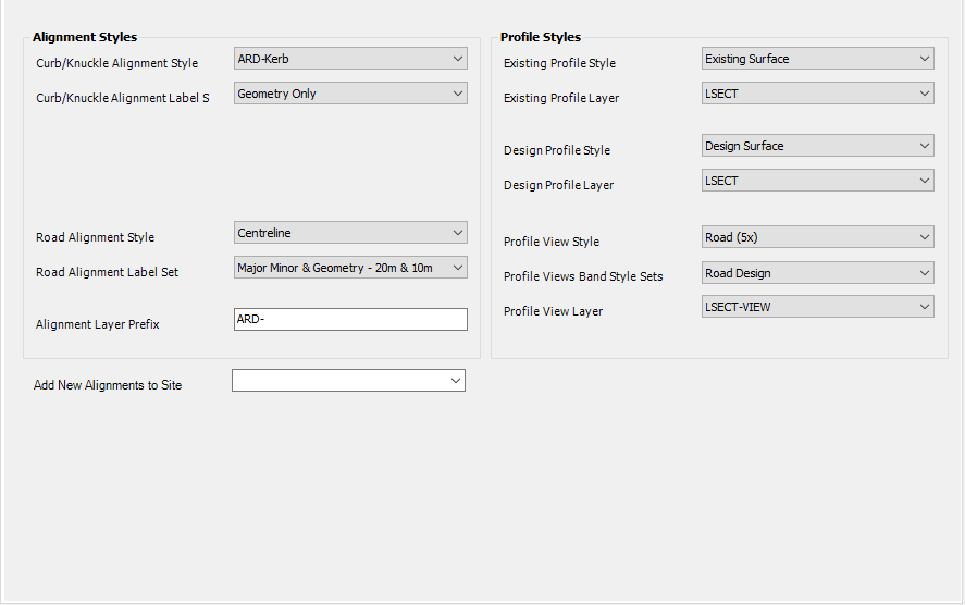 Active Drawing Settings