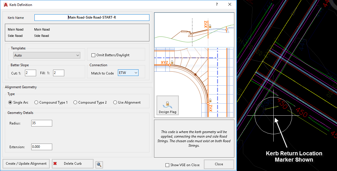 Create/Edit Curb Return